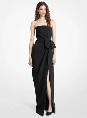 Michael Kors Wool Broadcloth Origami Strapless Dress In Size By