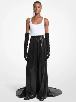 Michael Kors Sequined Crepe Opera Trousers In Size By - Black