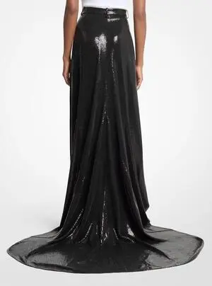 Michael Kors Sequined Crepe Opera Trousers In Size By