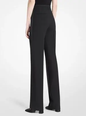 Michael Kors Agyness Double Crepe Sablé Tuxedo Trousers In Size By - Black