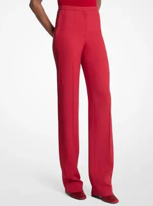 Michael Kors Agyness Double Crepe Sablé Tuxedo Trousers In Size By - Red