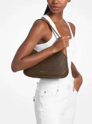 Michael Kors Jet Set Medium Signature Logo Convertible Crossbody Bag - Brown