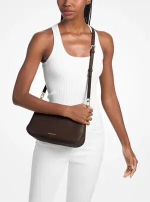 Michael Kors Jet Set Leather Convertible Crossbody Bag - Brown