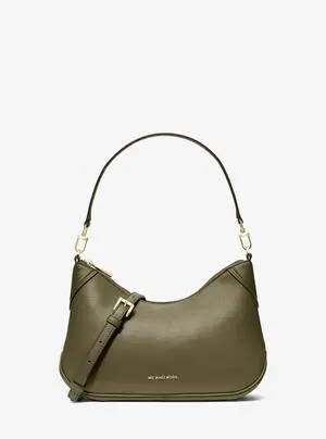 Michael Kors Jet Set Leather Convertible Crossbody Bag - Green