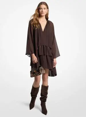 Michael Kors Ruffled Georgette High-low Dress