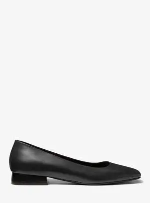 Michael Kors Isabella Leather Skimmer Flat - Black