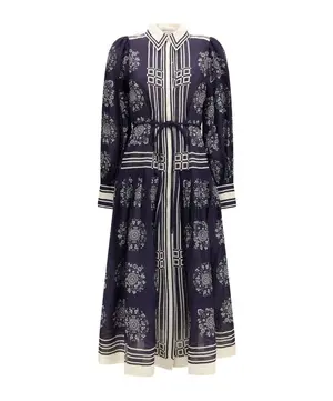 ALEMAIS Banderra Floral Midi Shirt Dress