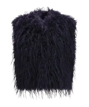 FORTE_FORTE Eco Mongolia Faux Fur Vest - Blue