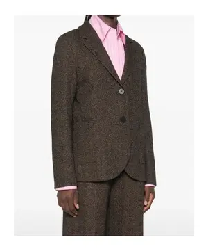Harris Wharf London Single-breasted Herringbone Knit Blazer
