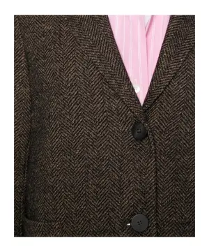 Harris Wharf London Single-breasted Herringbone Knit Blazer