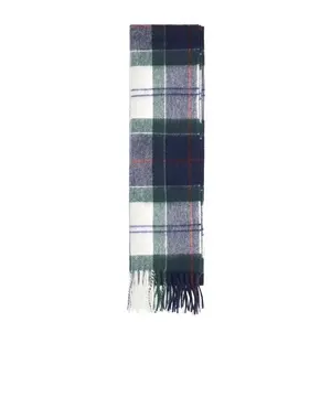 Barbour Fringed Tartan Scarf - Navy Blue