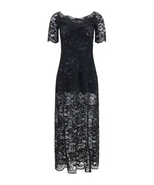 Rabanne Floral Lace Bardot Maxi Dress
