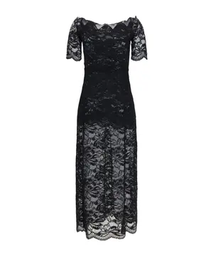 Rabanne Floral Lace Bardot Maxi Dress