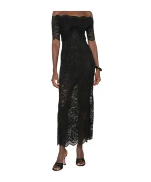Rabanne Floral Lace Bardot Maxi Dress