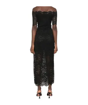 Rabanne Floral Lace Bardot Maxi Dress