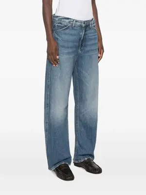 NILI LOTAN Faded-detail Denim Trousers