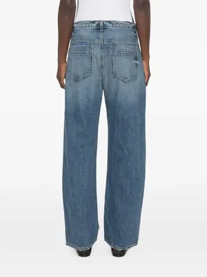 NILI LOTAN Faded-detail Denim Trousers