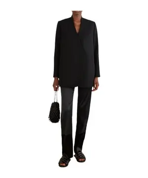 Sharon Wauchob Paneled Satin Straight-leg Pants