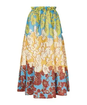 ALEMAIS Floral Midi Skirt - Multicolor