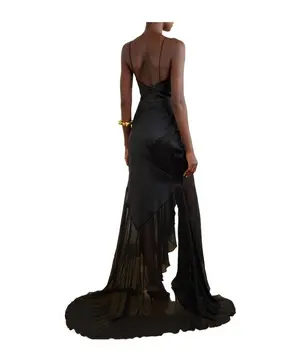 Alex Perry Paneled Silk-satin And Georgette Gown