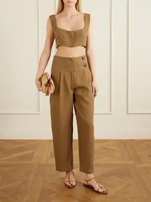 Le Kasha High-waist Linen Trousers