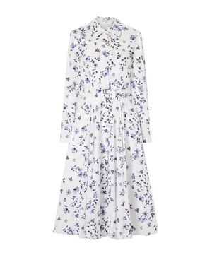 EMILIA WICKSTEAD Floral Print Midi Shirt Dress