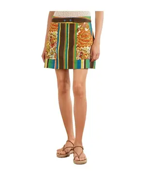 ALEMAIS Striped Cotton Mini Skirt