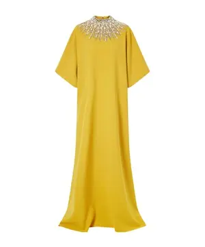 Jenny Packham Dessert Blossom Crystal-embellished Crepe Gown