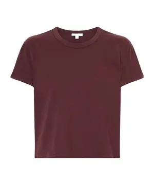 JAMES PERSE Burgundy Cropped Tshirt - Red