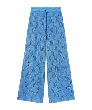 Calle Del Mar Knitted Wide-leg Pants - Blue