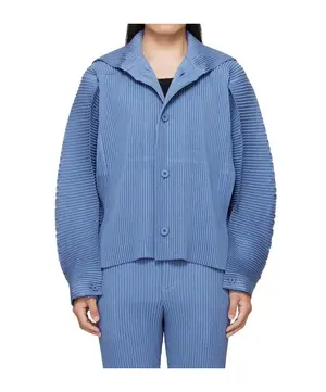 Issey Miyake Linen Like Jacket - Blue