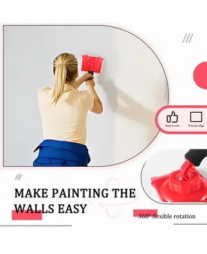 XDOVET Paint Edger Tool Extension Rod Pad Applicator Ceilings Trim Baseboards Refill Pads