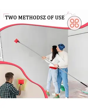 XDOVET Paint Edger Tool Extension Rod Pad Applicator Ceilings Trim Baseboards Refill Pads