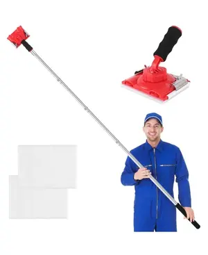XDOVET Paint Edge Trimmer Extension Pole Adjustable Handle Replaceable Pads - Red