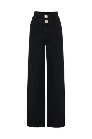 EXQUISE Ardelle Wide Leg Denim Pants