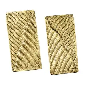 ZEWORKS Sahara Blues Draa Handcrafted Brass Statement Earrings - Gold