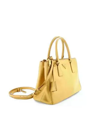 Prada Double Zip Lux Saffiano Leather Small Tote Bag