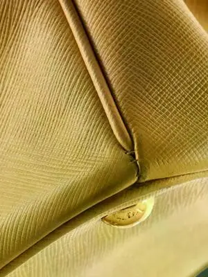 Prada Double Zip Lux Saffiano Leather Small Tote Bag