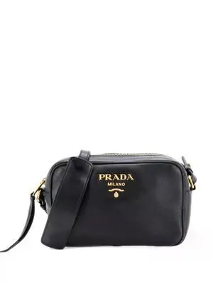 Prada Camera Bag Soft Calf Small Crossbody Bag - Black