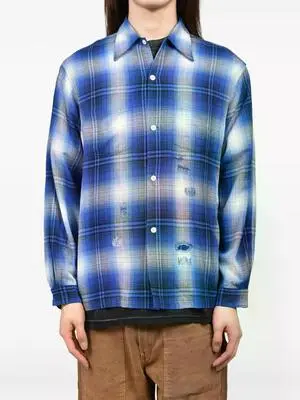 BOW WOW Plaid Distressed-finish Shirt