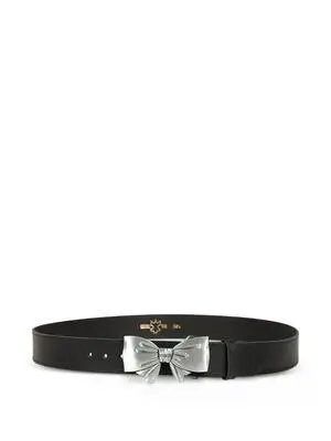 VAIN Bow-buckle Leather Belt - Black