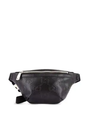 Gucci Gg Embossed Perforated Leather Small Belt Bag - Black