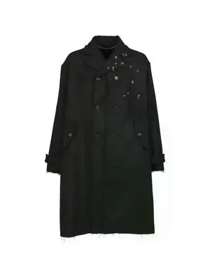 TROUBLED WATERS Lieutenant's Frayed Coat - Black