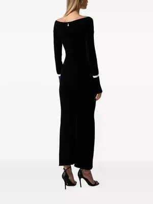 Patrizia Pepe Colour-block Ribbed Midi Dress - Black