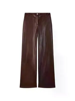 Patrizia Pepe Pinstripe-stitched Wide-leg Trousers - Brown