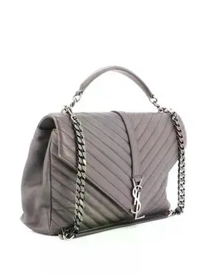 Saint Laurent Classic Monogram College Bag - Grey