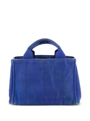 Prada Canapa Canvas Mini Tote - Blue