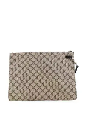 Gucci Web Wristlet Gg Coated Canvas Clutch Bag