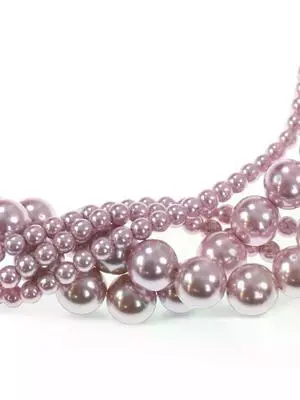 YELLOWSWALLOW Pearl Current Layered Necklace - Pink