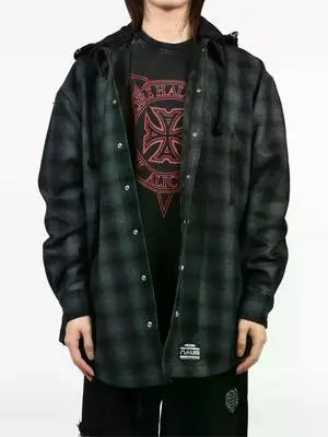 ALICE HOLLYWOOD Oversize Hooded Flannel Shirt Jacket